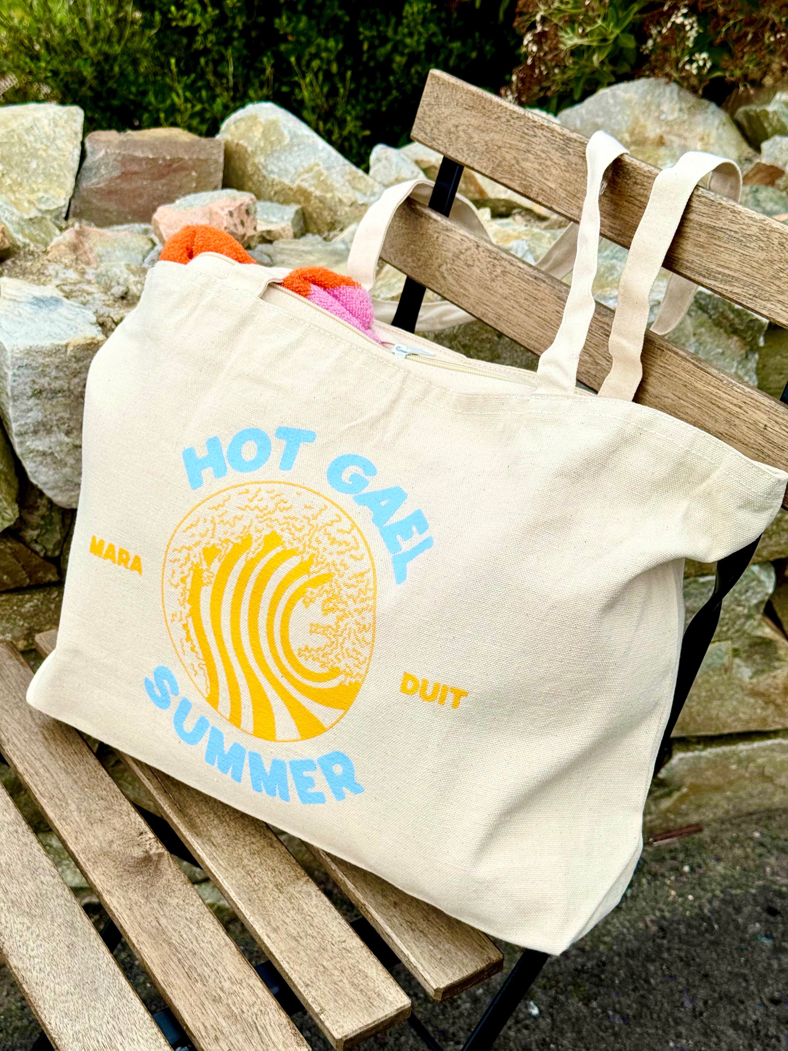 Hot Gael Summer | Heavyweight Cotton Tote with Zip – Mara Duit
